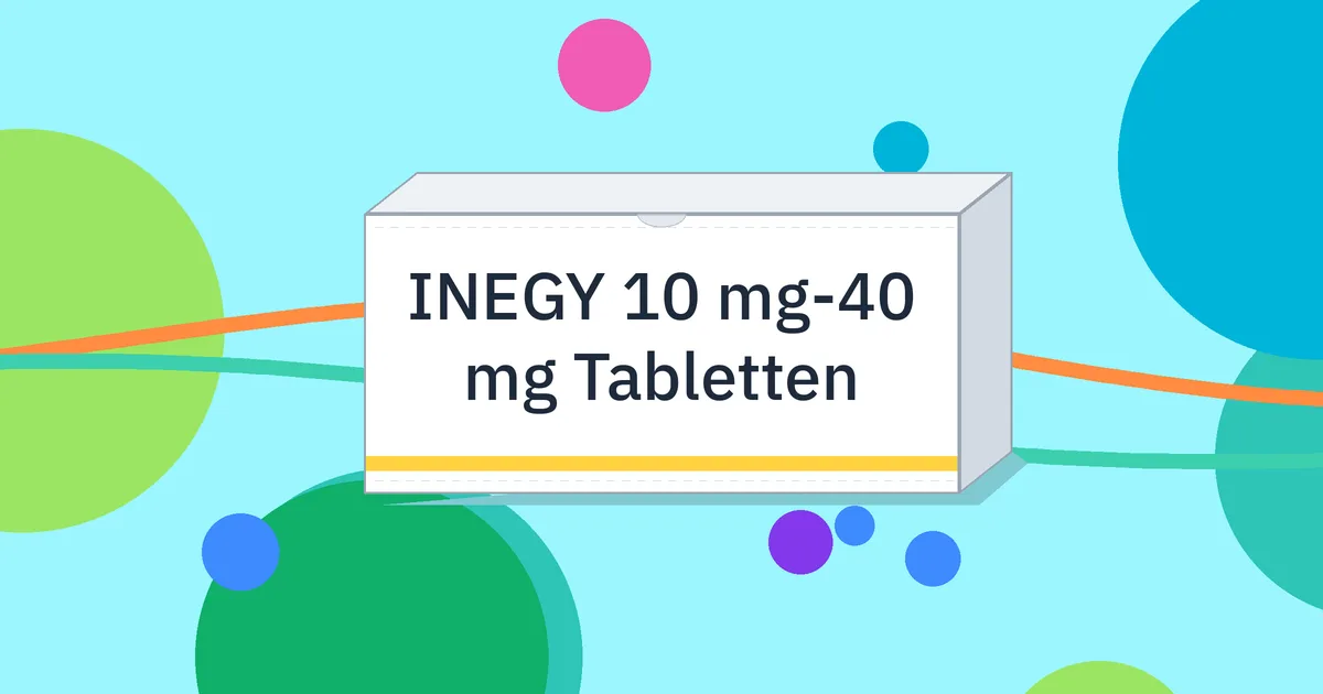Symbolbild: Packung mit der Aufschrift INEGY 10 mg-40 mg Tabletten (PZN 06766648) – Verfügbarkeit und Bezug in Apotheken in Frankfurt am Main