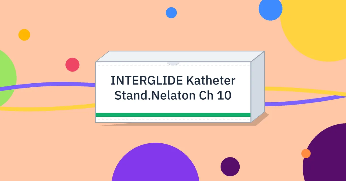 Symbolbild: Packung mit der Aufschrift INTERGLIDE Katheter Stand.Nelaton Ch 10 (PZN 00728003) – Verfügbarkeit und Bezug in Apotheken in Frankfurt am Main