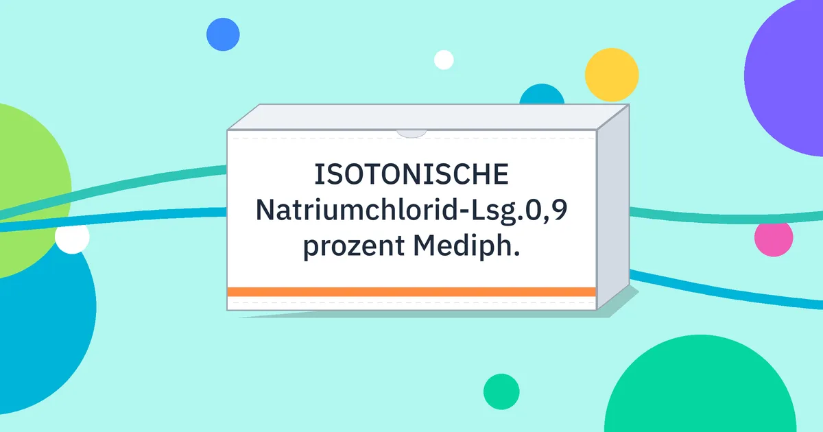 Symbolbild: Packung mit der Aufschrift ISOTONISCHE Natriumchlorid-Lsg.0,9 prozent Mediph. (PZN 19392296) – Verfügbarkeit und Bezug in Apotheken in Frankfurt am Main