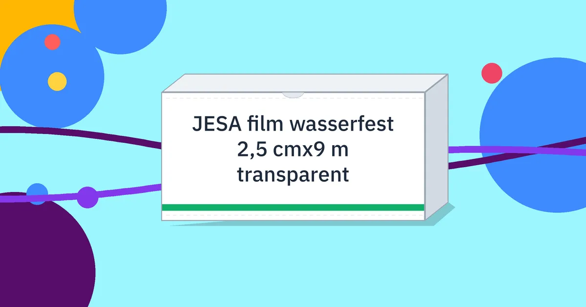 Symbolbild: Packung mit der Aufschrift JESA film wasserfest 2,5 cmx9 m transparent (PZN 10786533) – Verfügbarkeit und Bezug in Apotheken in Frankfurt am Main