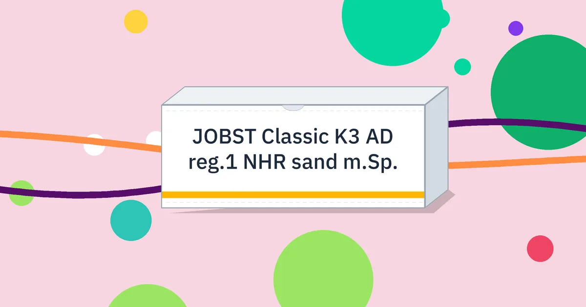 Symbolbild: Packung mit der Aufschrift JOBST Classic K3 AD reg.1 NHR sand m.Sp. (PZN 13070769) – Verfügbarkeit und Bezug in Apotheken in Frankfurt am Main