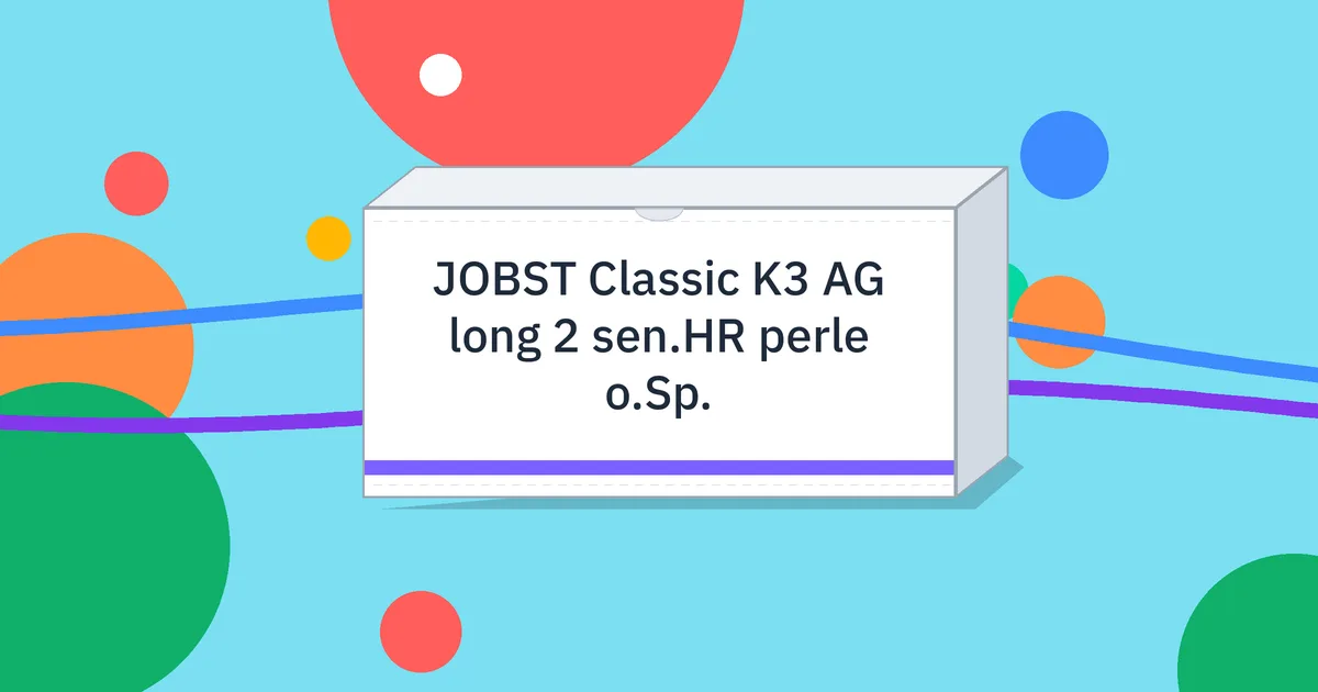 Symbolbild: Packung mit der Aufschrift JOBST Classic K3 AG long 2 sen.HR perle o.Sp. (PZN 17957877) – Verfügbarkeit und Bezug in Apotheken in Frankfurt am Main