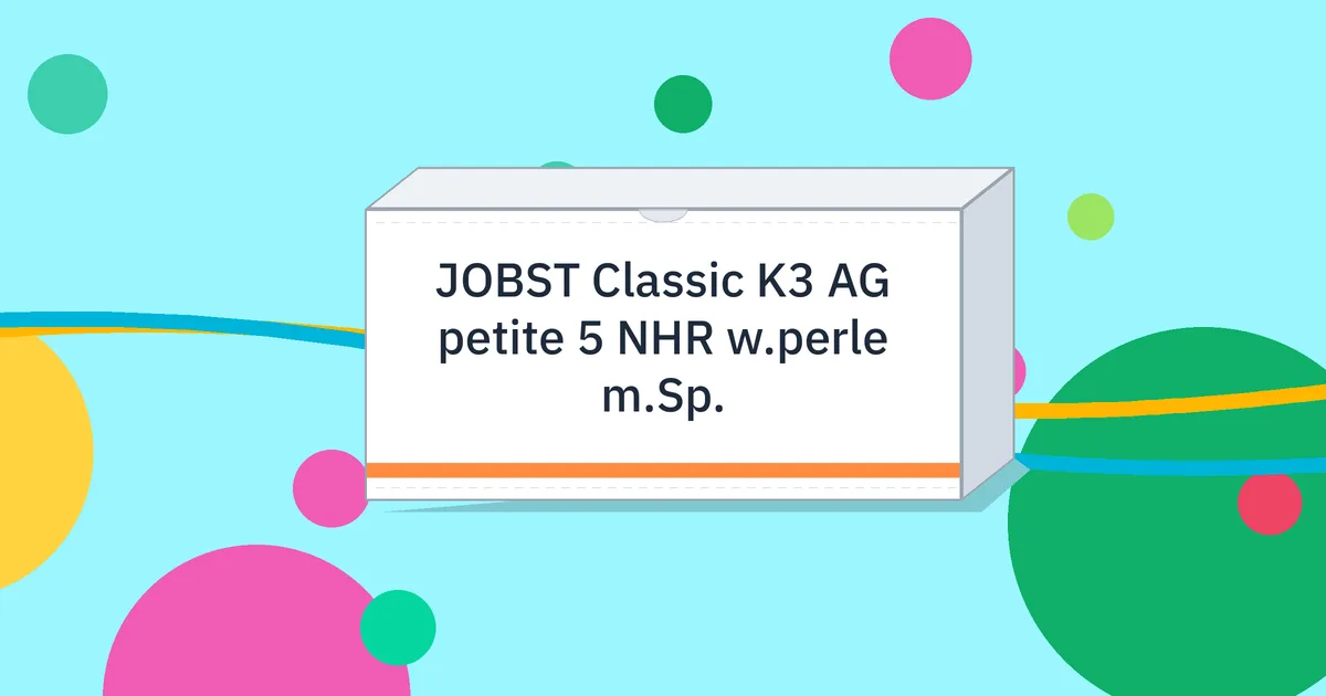 Symbolbild: Packung mit der Aufschrift JOBST Classic K3 AG petite 5 NHR w.perle m.Sp. (PZN 13072722) – Verfügbarkeit und Bezug in Apotheken in Frankfurt am Main