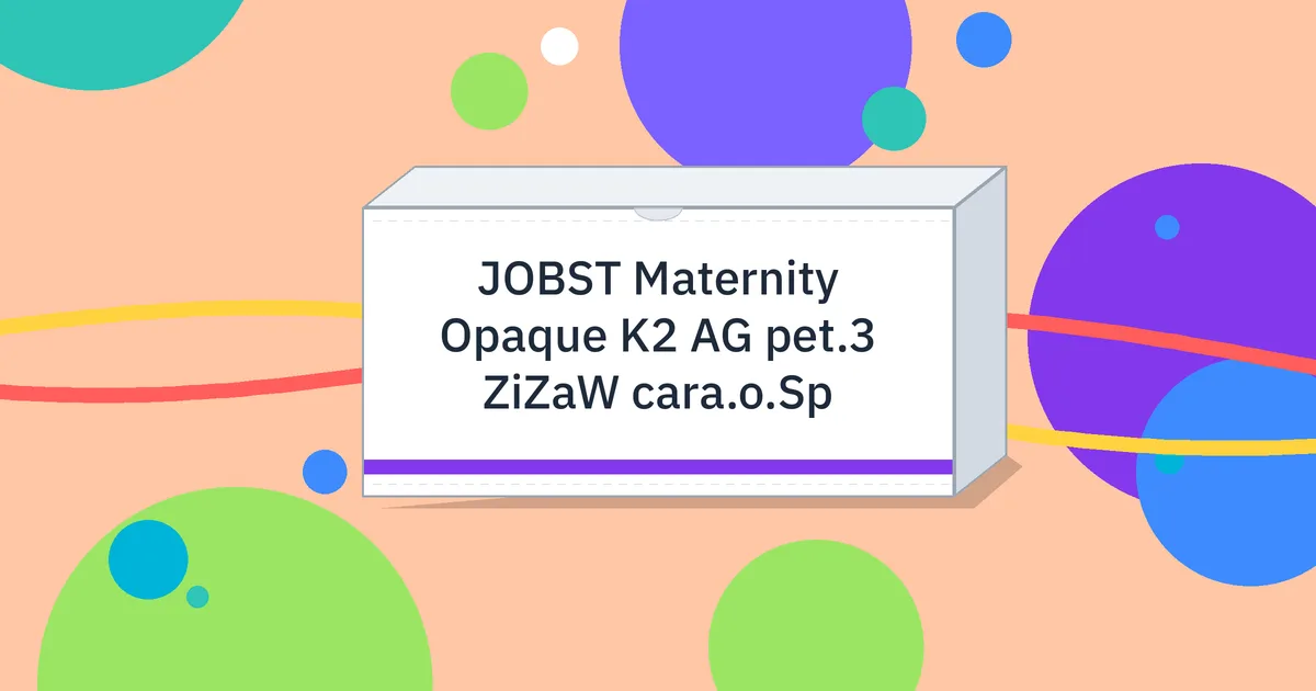 Symbolbild: Packung mit der Aufschrift JOBST Maternity Opaque K2 AG pet.3 ZiZaW cara.o.Sp (PZN 15851519) – Verfügbarkeit und Bezug in Apotheken in Frankfurt am Main