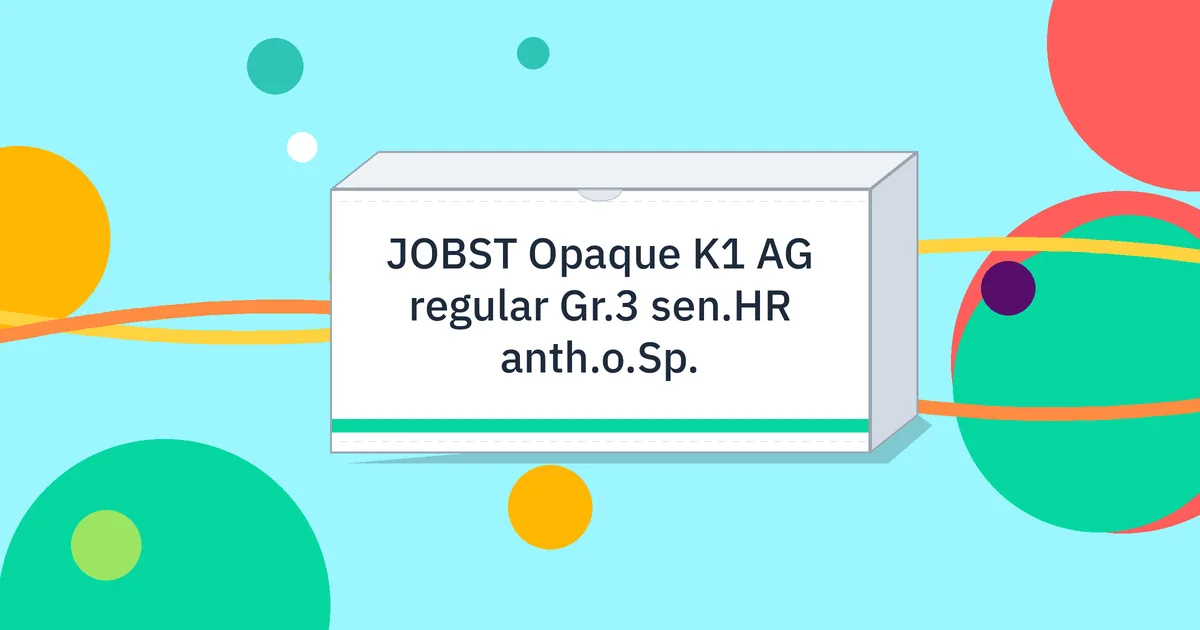 Symbolbild: Packung mit der Aufschrift JOBST Opaque K1 AG regular Gr.3 sen.HR anth.o.Sp. (PZN 16264882) – Verfügbarkeit und Bezug in Apotheken in Frankfurt am Main
