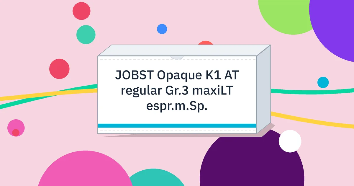 Symbolbild: Packung mit der Aufschrift JOBST Opaque K1 AT regular Gr.3 maxiLT espr.m.Sp. (PZN 16275489) – Verfügbarkeit und Bezug in Apotheken in Frankfurt am Main