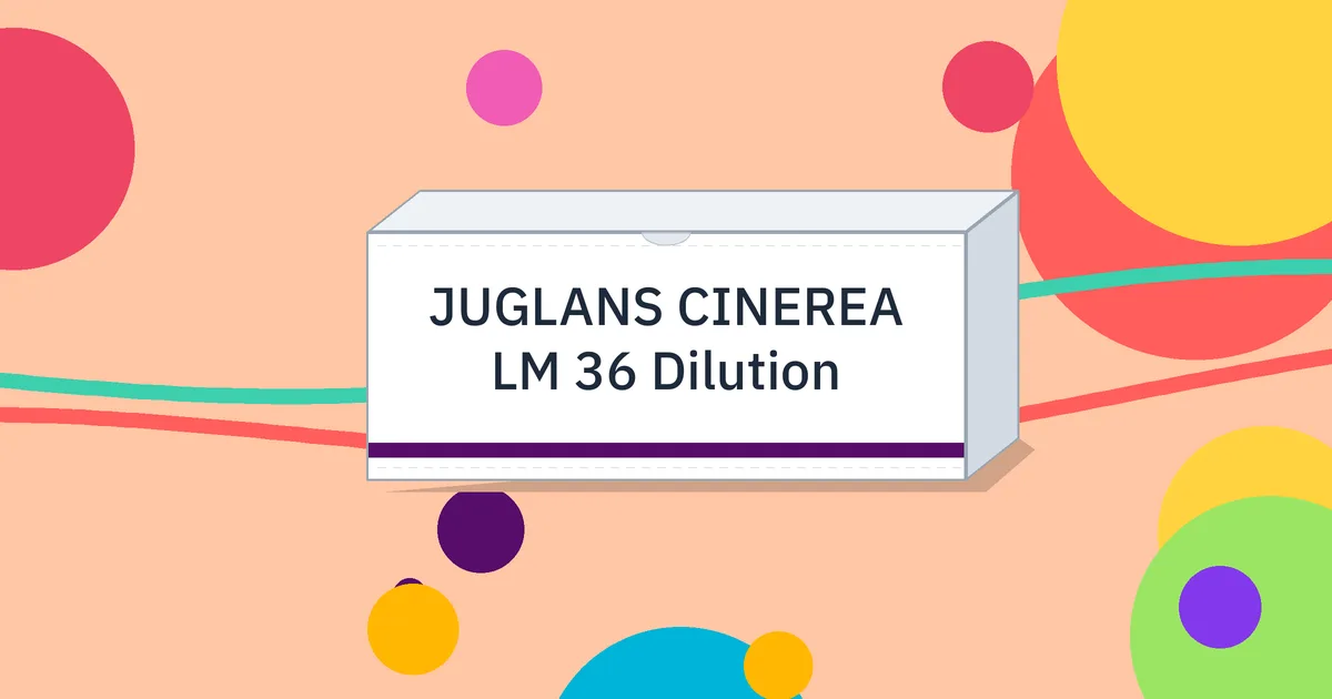 Symbolbild: Packung mit der Aufschrift JUGLANS CINEREA LM 36 Dilution (PZN 13563940) – Verfügbarkeit und Bezug in Apotheken in Frankfurt am Main