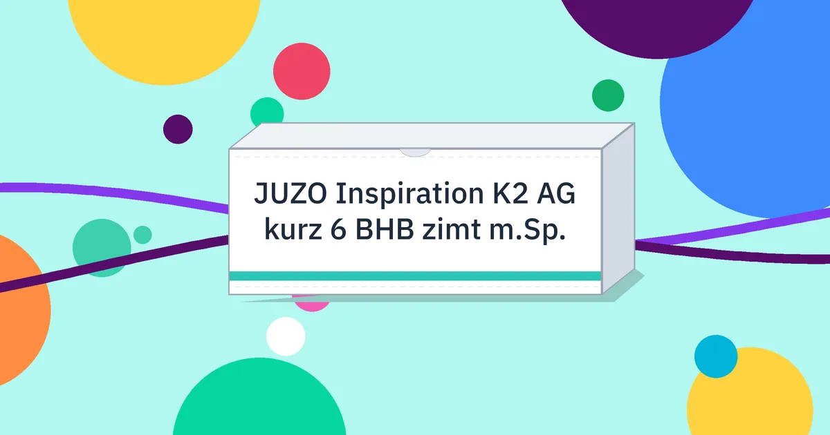 Symbolbild: Packung mit der Aufschrift JUZO Inspiration K2 AG kurz 6 BHB zimt m.Sp. (PZN 14834051) – Verfügbarkeit und Bezug in Apotheken in Frankfurt am Main