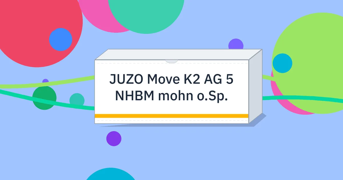 Symbolbild: Packung mit der Aufschrift JUZO Move K2 AG 5 NHBM mohn o.Sp. (PZN 18556962) – Verfügbarkeit und Bezug in Apotheken in Frankfurt am Main
