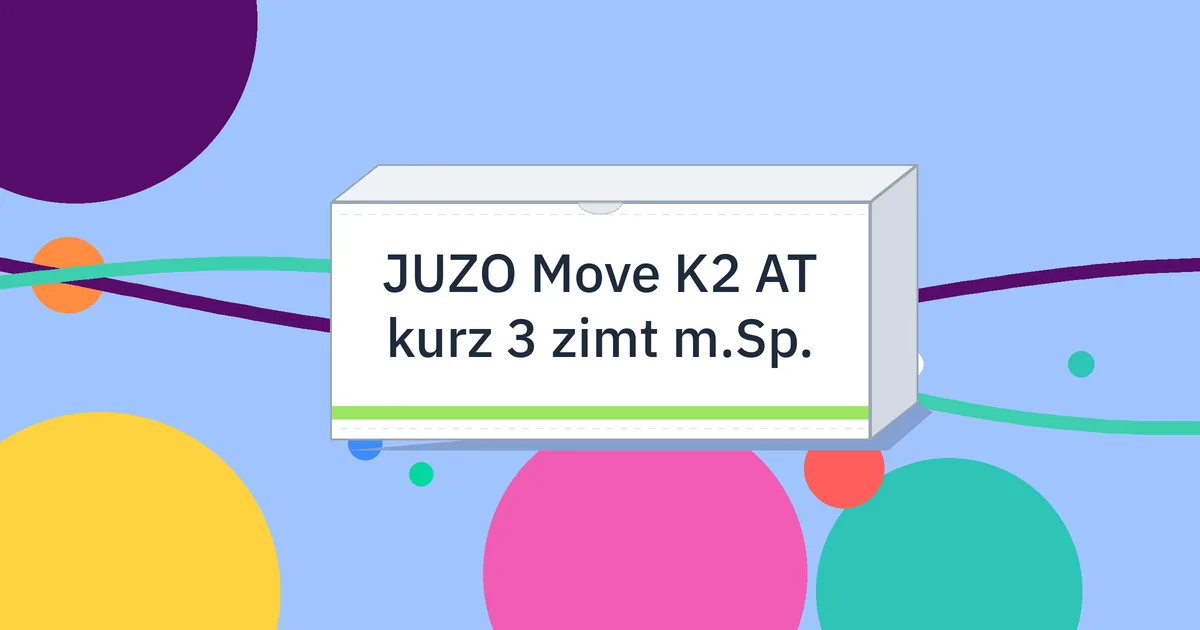 Symbolbild: Packung mit der Aufschrift JUZO Move K2 AT kurz 3 zimt m.Sp. (PZN 20673735) – Verfügbarkeit und Bezug in Apotheken in Frankfurt am Main