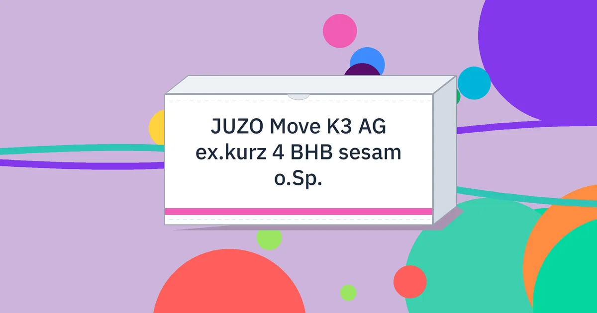 Symbolbild: Packung mit der Aufschrift JUZO Move K3 AG ex.kurz 4 BHB sesam o.Sp. (PZN 18585627) – Verfügbarkeit und Bezug in Apotheken in Frankfurt am Main