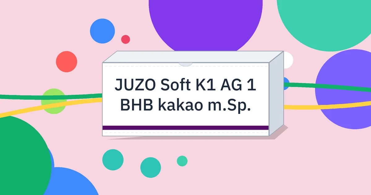 Symbolbild: Packung mit der Aufschrift JUZO Soft K1 AG 1 BHB kakao m.Sp. (PZN 14821143) – Verfügbarkeit und Bezug in Apotheken in Frankfurt am Main