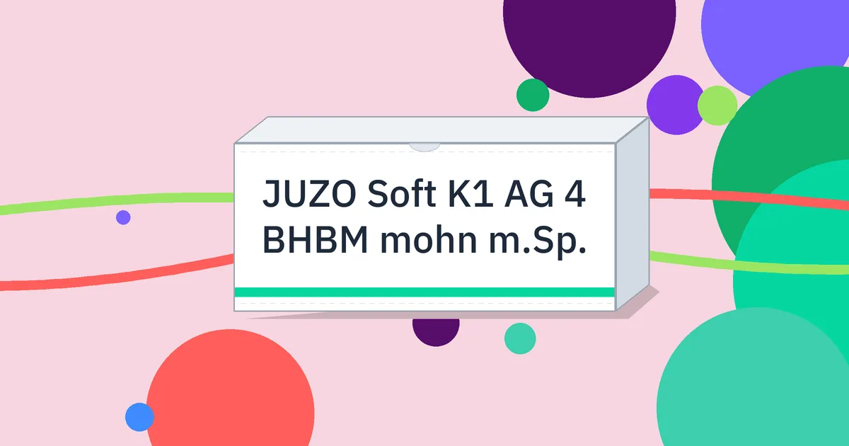 Symbolbild: Packung mit der Aufschrift JUZO Soft K1 AG 4 BHBM mohn m.Sp. (PZN 14855231) – Verfügbarkeit und Bezug in Apotheken in Frankfurt am Main