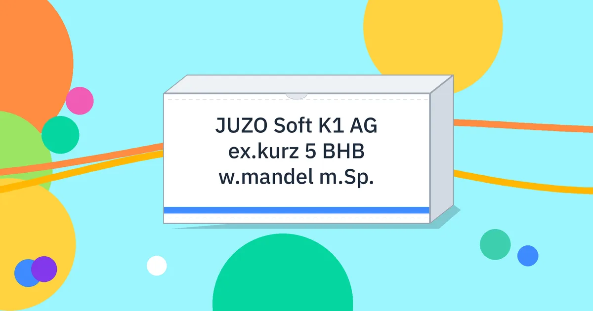 Symbolbild: Packung mit der Aufschrift JUZO Soft K1 AG ex.kurz 5 BHB w.mandel m.Sp. (PZN 14839640) – Verfügbarkeit und Bezug in Apotheken in Frankfurt am Main