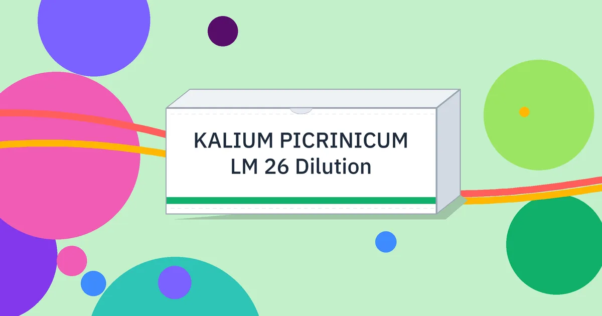 Symbolbild: Packung mit der Aufschrift KALIUM PICRINICUM LM 26 Dilution (PZN 12925140) – Verfügbarkeit und Bezug in Apotheken in Frankfurt am Main