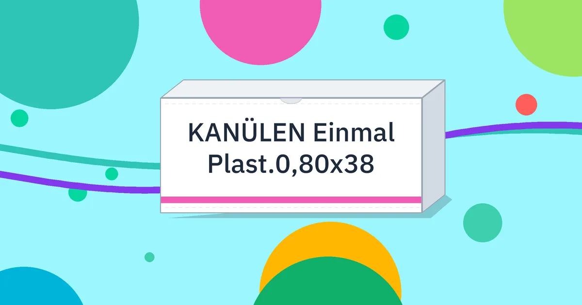 Symbolbild: Packung mit der Aufschrift KANÜLEN Einmal Plast.0,80x38 (PZN 01964266) – Verfügbarkeit und Bezug in Apotheken in Frankfurt am Main