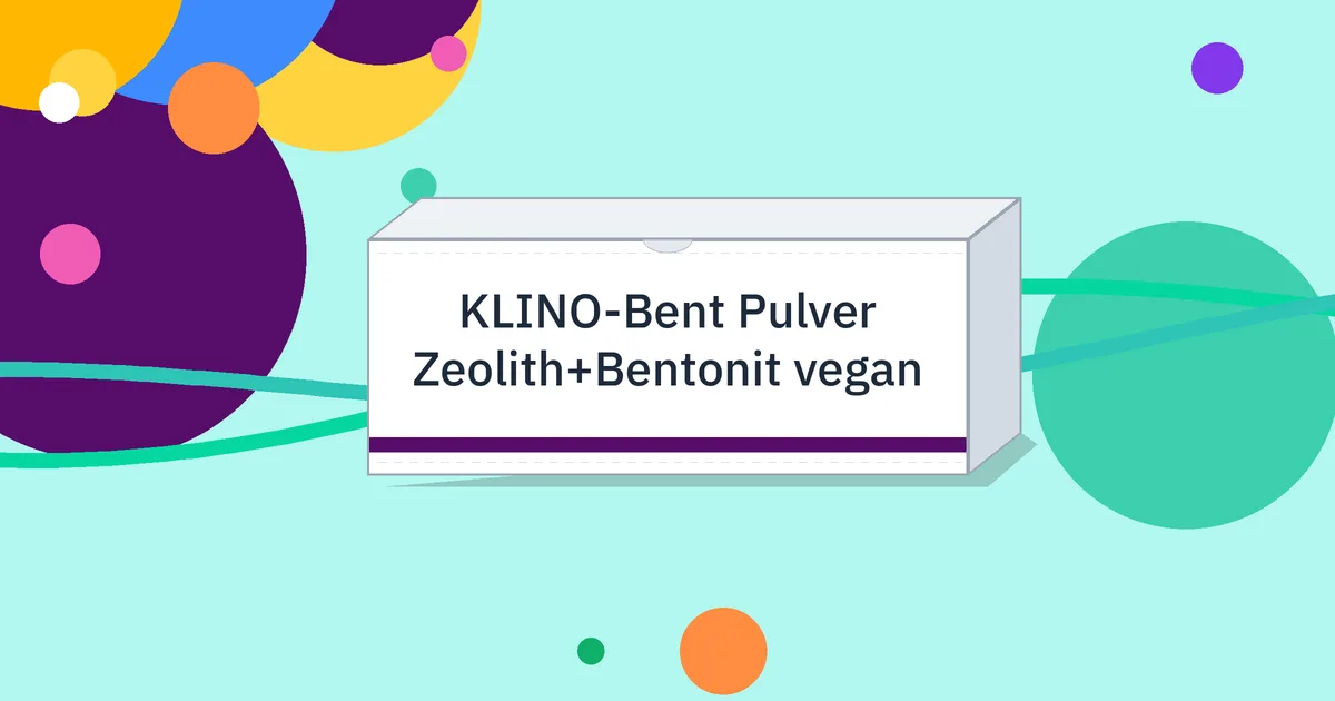 Symbolbild: Packung mit der Aufschrift KLINO-Bent Pulver Zeolith+Bentonit vegan (PZN 18236246) – Verfügbarkeit und Bezug in Apotheken in Frankfurt am Main