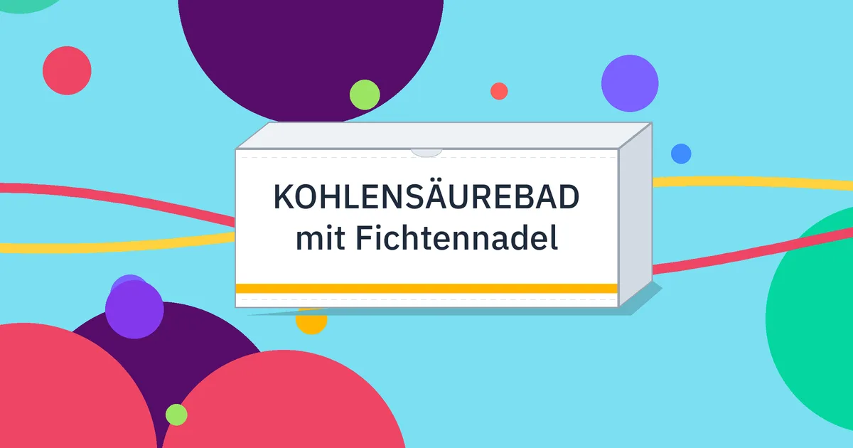 Symbolbild: Packung mit der Aufschrift KOHLENSÄUREBAD mit Fichtennadel (PZN 05517682) – Verfügbarkeit und Bezug in Apotheken in Frankfurt am Main