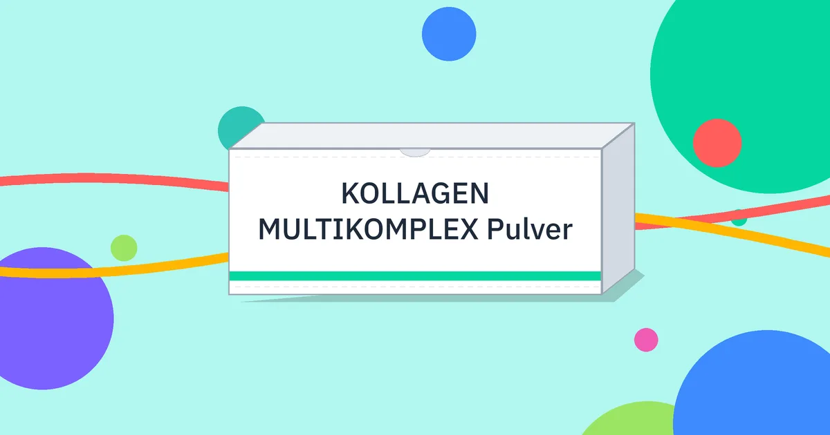 Symbolbild: Packung mit der Aufschrift KOLLAGEN MULTIKOMPLEX Pulver (PZN 20393438) – Verfügbarkeit und Bezug in Apotheken in Frankfurt am Main