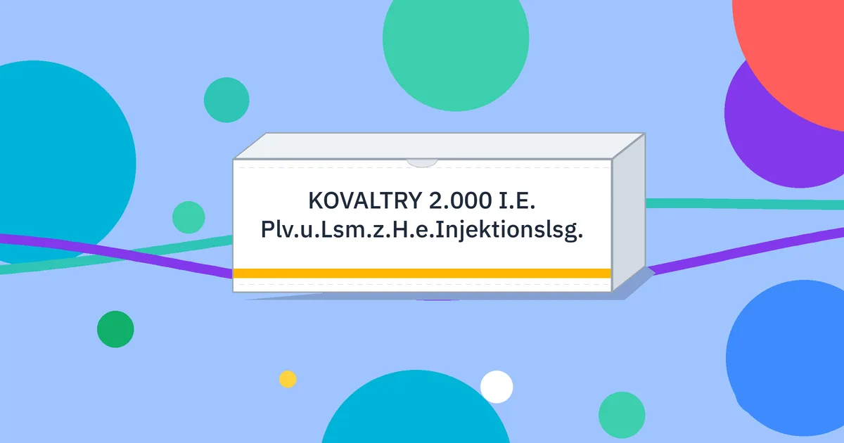 Symbolbild: Packung mit der Aufschrift KOVALTRY 2.000 I.E. Plv.u.Lsm.z.H.e.Injektionslsg. (PZN 11083325) – Verfügbarkeit und Bezug in Apotheken in Frankfurt am Main