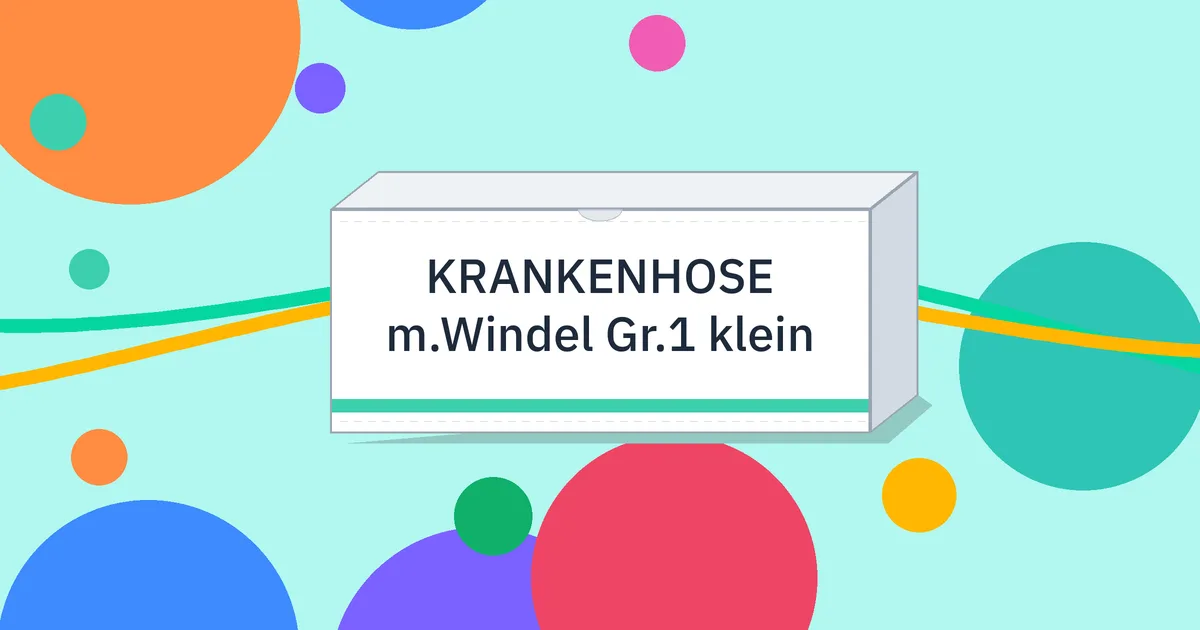 Symbolbild: Packung mit der Aufschrift KRANKENHOSE m.Windel Gr.1 klein (PZN 02441949) – Verfügbarkeit und Bezug in Apotheken in Frankfurt am Main