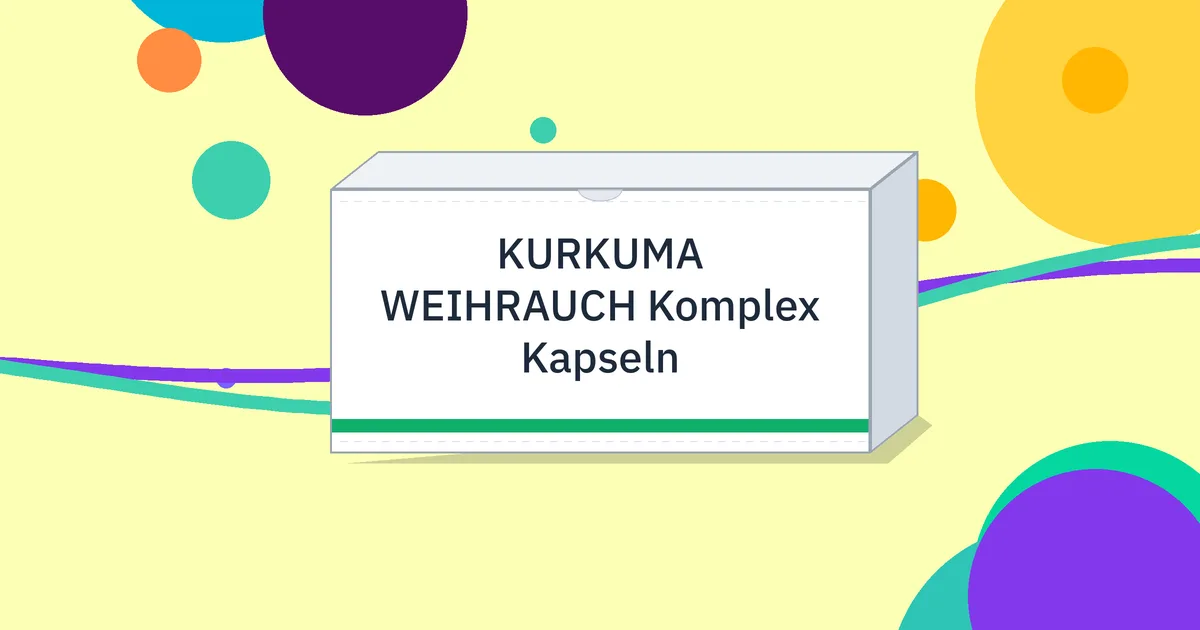 Symbolbild: Packung mit der Aufschrift KURKUMA WEIHRAUCH Komplex Kapseln (PZN 19145103) – Verfügbarkeit und Bezug in Apotheken in Frankfurt am Main