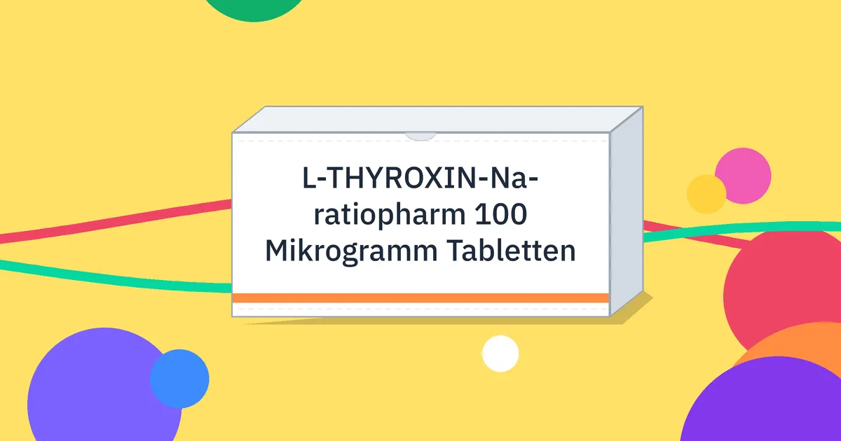 Symbolbild: Packung mit der Aufschrift L-THYROXIN-Na-ratiopharm 100 Mikrogramm Tabletten (PZN 10089716) – Verfügbarkeit und Bezug in Apotheken in Frankfurt am Main
