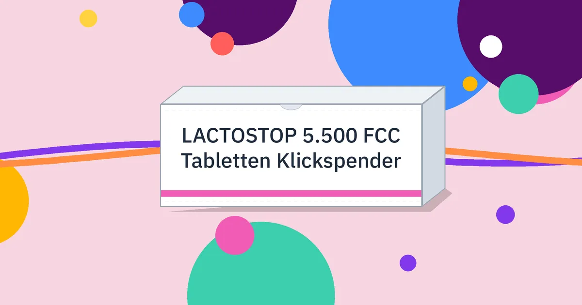 Symbolbild: Packung mit der Aufschrift LACTOSTOP 5.500 FCC Tabletten Klickspender (PZN 11578972) – Verfügbarkeit und Bezug in Apotheken in Frankfurt am Main
