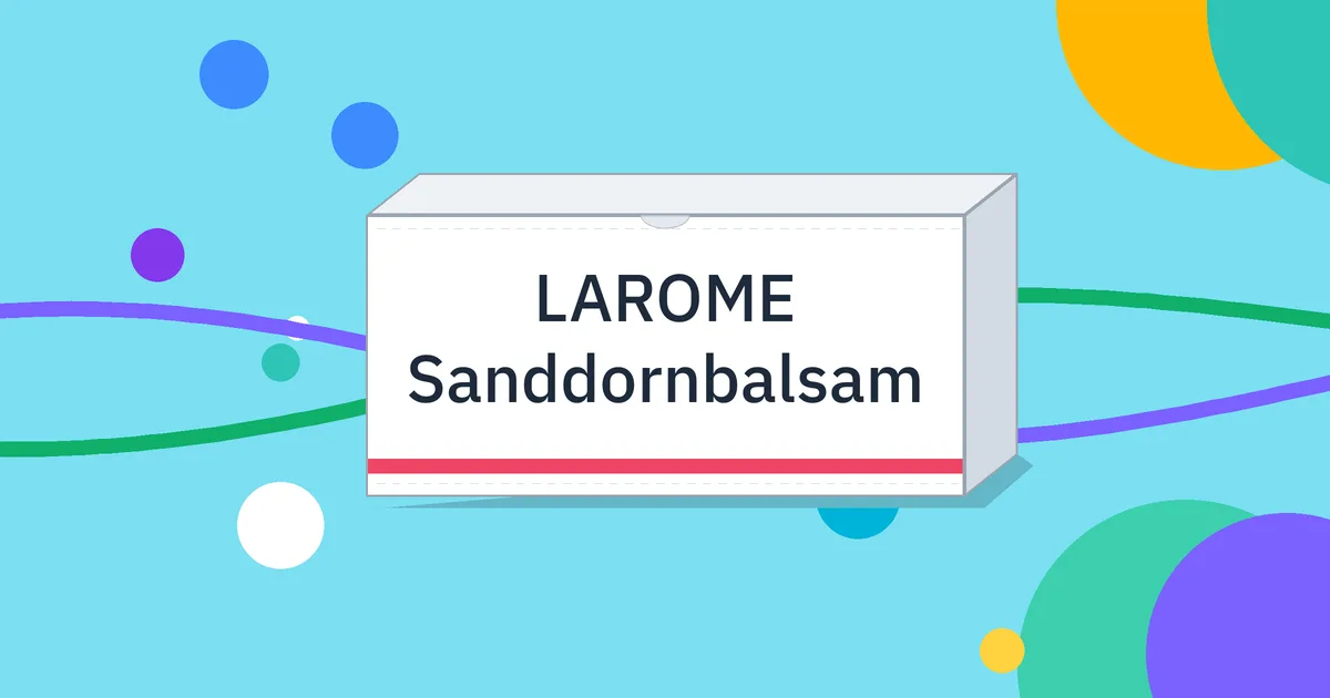 Symbolbild: Packung mit der Aufschrift LAROME Sanddornbalsam (PZN 01309107) – Verfügbarkeit und Bezug in Apotheken in Frankfurt am Main