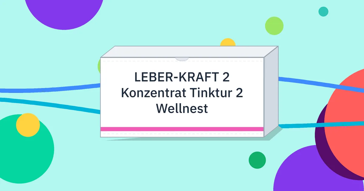 Symbolbild: Packung mit der Aufschrift LEBER-KRAFT 2 Konzentrat Tinktur 2 Wellnest (PZN 08458661) – Verfügbarkeit und Bezug in Apotheken in Frankfurt am Main