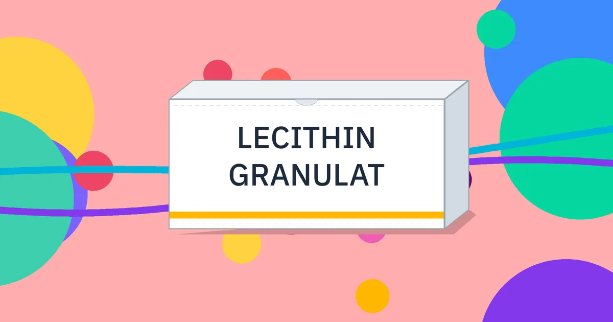 Symbolbild: Packung mit der Aufschrift LECITHIN GRANULAT (PZN 03562365) – Verfügbarkeit und Bezug in Apotheken in Frankfurt am Main