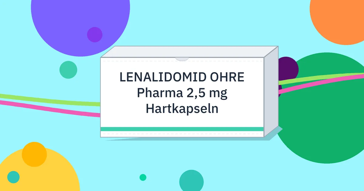 Symbolbild: Packung mit der Aufschrift LENALIDOMID OHRE Pharma 2,5 mg Hartkapseln (PZN 17620333) – Verfügbarkeit und Bezug in Apotheken in Frankfurt am Main