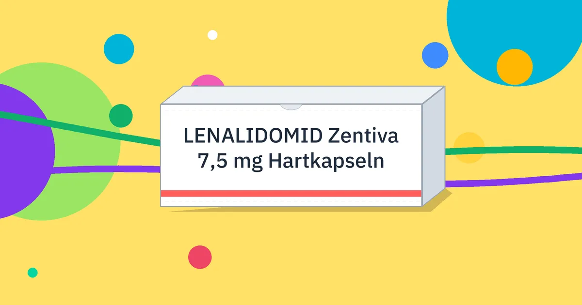 Symbolbild: Packung mit der Aufschrift LENALIDOMID Zentiva 7,5 mg Hartkapseln (PZN 17444161) – Verfügbarkeit und Bezug in Apotheken in Frankfurt am Main