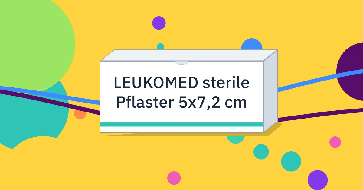 Symbolbild: Packung mit der Aufschrift LEUKOMED sterile Pflaster 5x7,2 cm (PZN 19134654) – Verfügbarkeit und Bezug in Apotheken in Frankfurt am Main