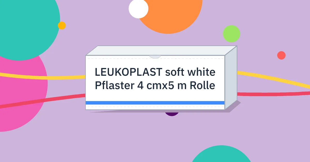 Symbolbild: Packung mit der Aufschrift LEUKOPLAST soft white Pflaster 4 cmx5 m Rolle (PZN 19065054) – Verfügbarkeit und Bezug in Apotheken in Frankfurt am Main