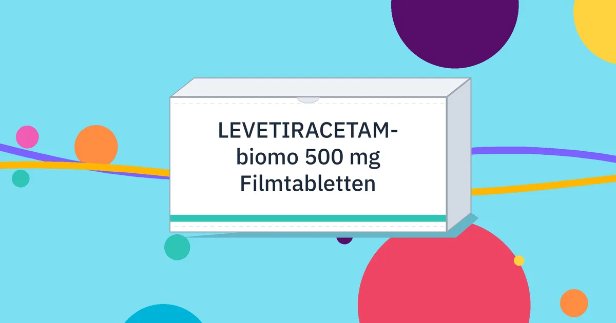 Symbolbild: Packung mit der Aufschrift LEVETIRACETAM-biomo 500 mg Filmtabletten (PZN 08930419) – Verfügbarkeit und Bezug in Apotheken in Frankfurt am Main