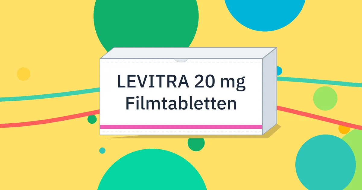 Symbolbild: Packung mit der Aufschrift LEVITRA 20 mg Filmtabletten (PZN 17637210) – Verfügbarkeit und Bezug in Apotheken in Frankfurt am Main