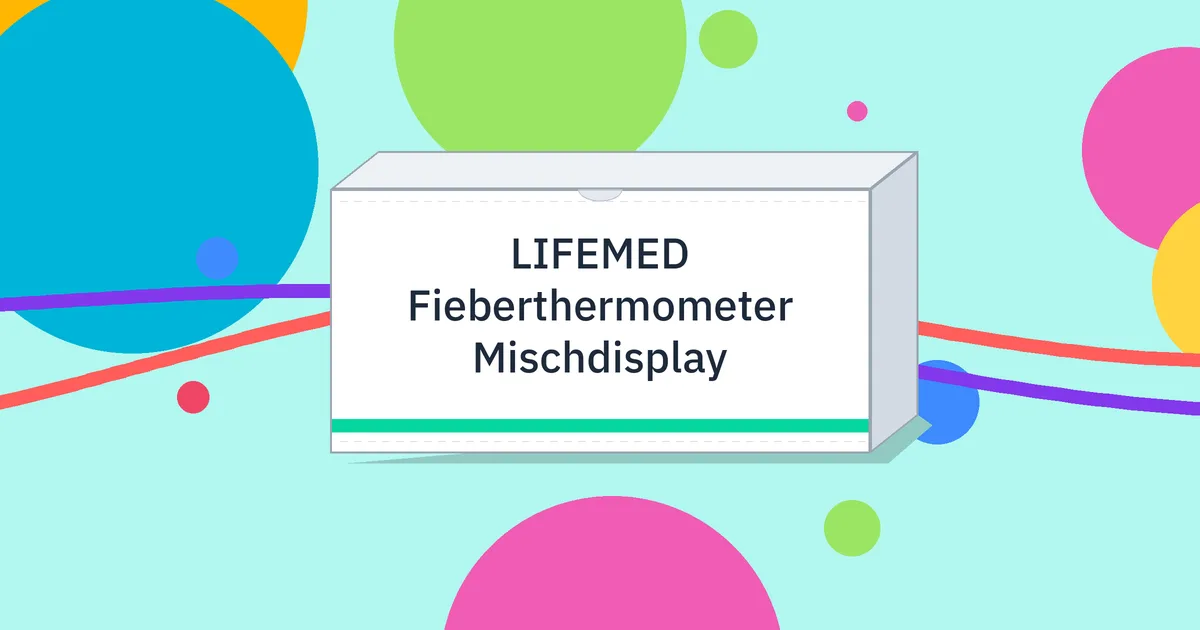 Symbolbild: Packung mit der Aufschrift LIFEMED Fieberthermometer Mischdisplay (PZN 19357466) – Verfügbarkeit und Bezug in Apotheken in Frankfurt am Main
