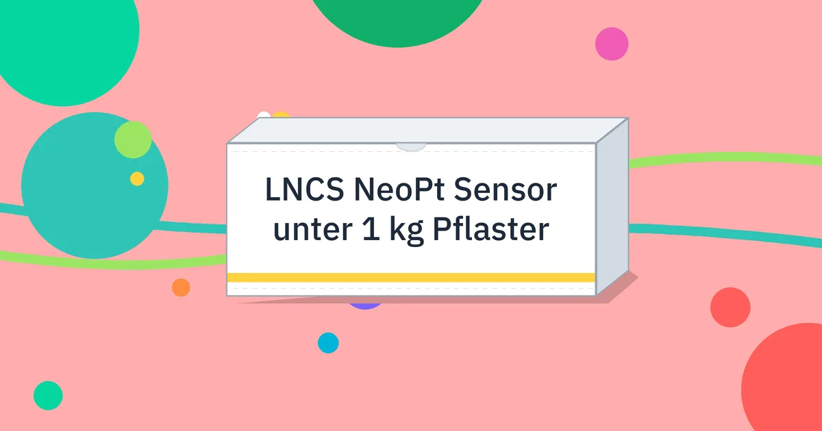 Symbolbild: Packung mit der Aufschrift LNCS NeoPt Sensor unter 1 kg Pflaster (PZN 04776660) – Verfügbarkeit und Bezug in Apotheken in Frankfurt am Main