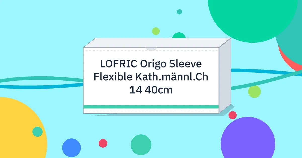 Symbolbild: Packung mit der Aufschrift LOFRIC Origo Sleeve Flexible Kath.männl.Ch 14 40cm (PZN 19468800) – Verfügbarkeit und Bezug in Apotheken in Frankfurt am Main