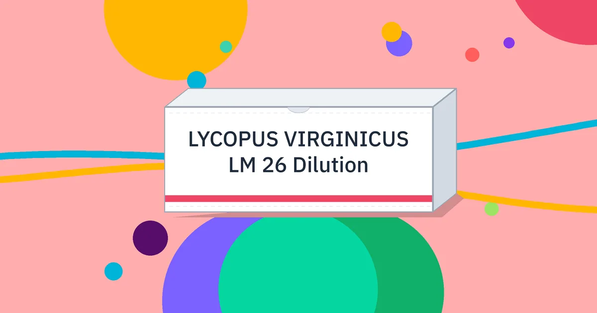 Symbolbild: Packung mit der Aufschrift LYCOPUS VIRGINICUS LM 26 Dilution (PZN 13538652) – Verfügbarkeit und Bezug in Apotheken in Frankfurt am Main