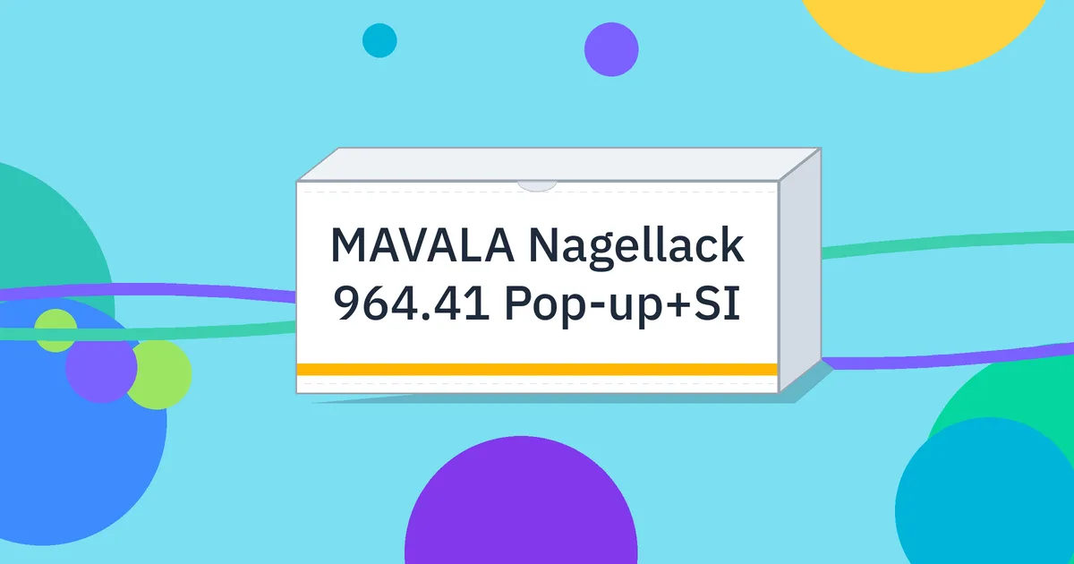 Symbolbild: Packung mit der Aufschrift MAVALA Nagellack 964.41 Pop-up+SI (PZN 18298566) – Verfügbarkeit und Bezug in Apotheken in Frankfurt am Main