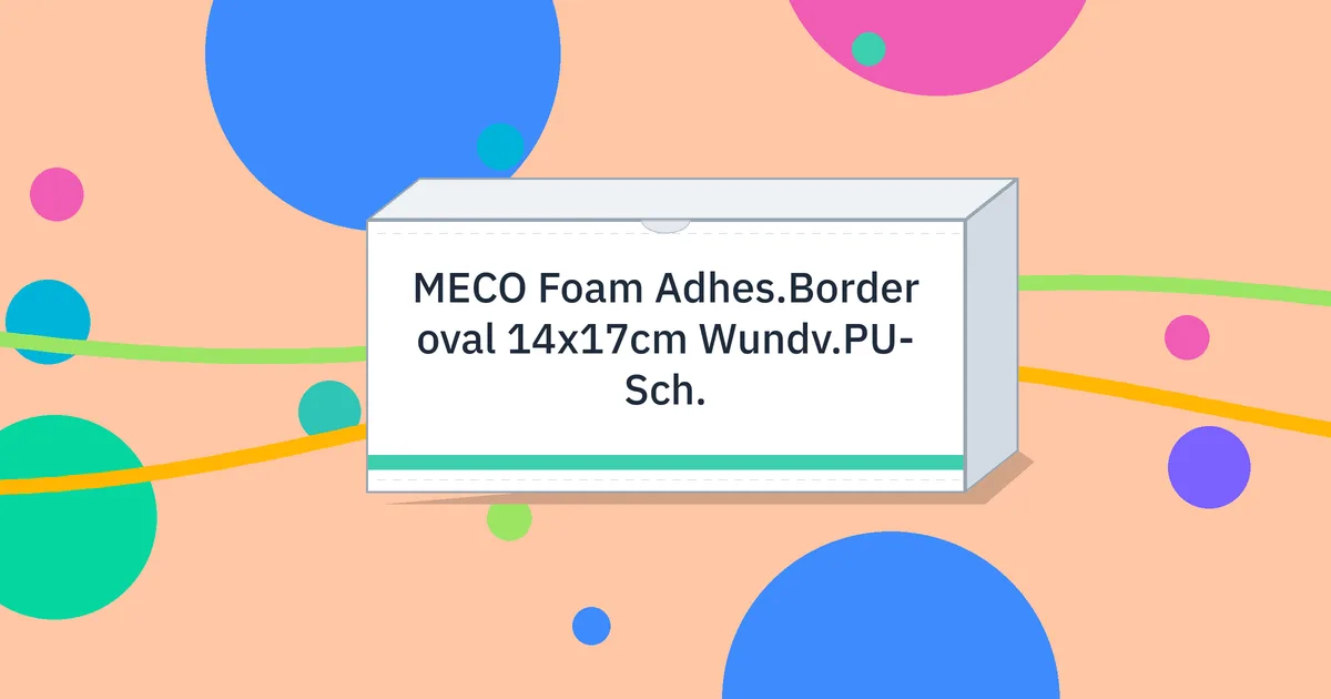 Symbolbild: Packung mit der Aufschrift MECO Foam Adhes.Border oval 14x17cm Wundv.PU-Sch. (PZN 20090525) – Verfügbarkeit und Bezug in Apotheken in Frankfurt am Main