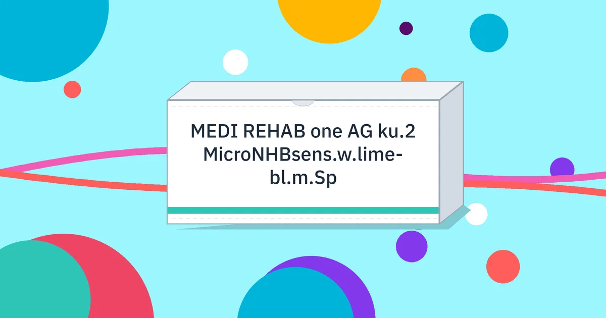 Symbolbild: Packung mit der Aufschrift MEDI REHAB one AG ku.2 MicroNHBsens.w.lime-bl.m.Sp (PZN 18898289) – Verfügbarkeit und Bezug in Apotheken in Frankfurt am Main