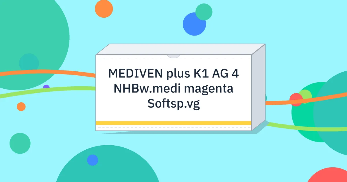 Symbolbild: Packung mit der Aufschrift MEDIVEN plus K1 AG 4 NHBw.medi magenta Softsp.vg (PZN 15923710) – Verfügbarkeit und Bezug in Apotheken in Frankfurt am Main