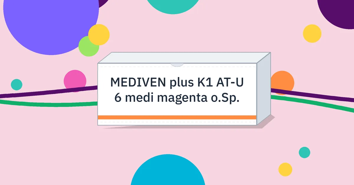 Symbolbild: Packung mit der Aufschrift MEDIVEN plus K1 AT-U 6 medi magenta o.Sp. (PZN 15030780) – Verfügbarkeit und Bezug in Apotheken in Frankfurt am Main