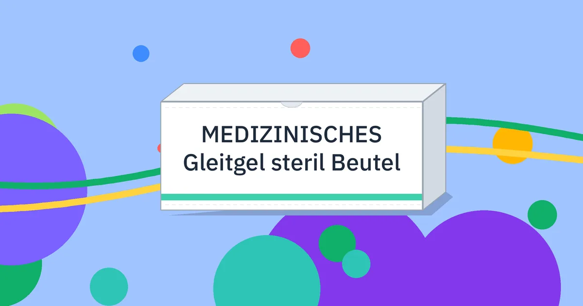 Symbolbild: Packung mit der Aufschrift MEDIZINISCHES Gleitgel steril Beutel (PZN 20539250) – Verfügbarkeit und Bezug in Apotheken in Frankfurt am Main