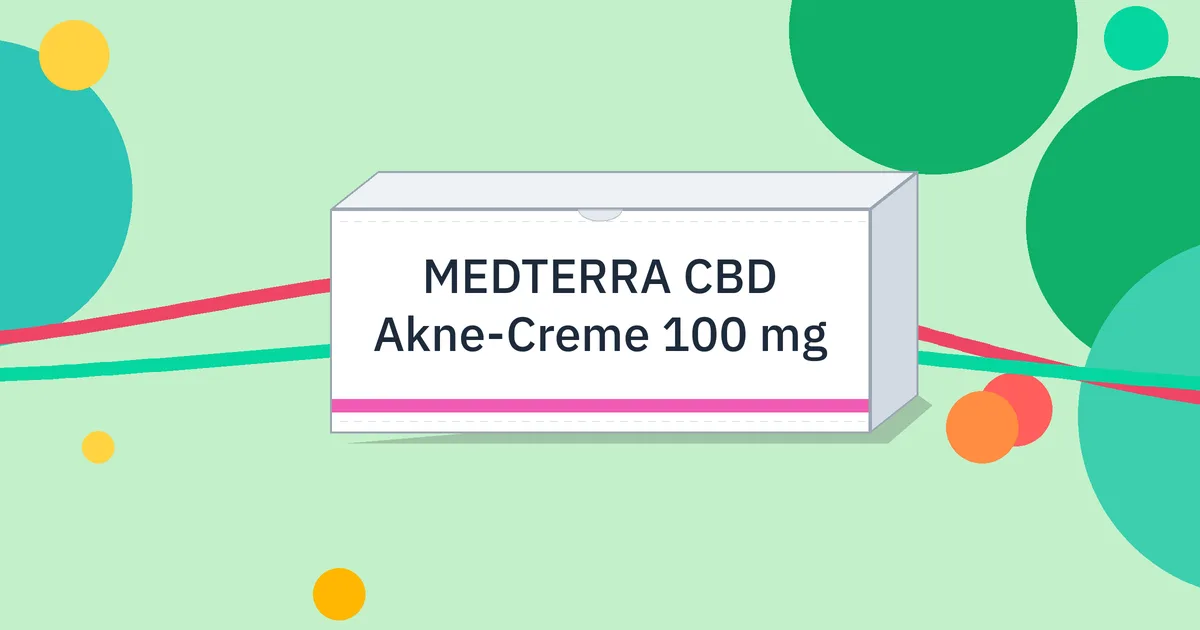 Symbolbild: Packung mit der Aufschrift MEDTERRA CBD Akne-Creme 100 mg (PZN 17366478) – Verfügbarkeit und Bezug in Apotheken in Frankfurt am Main