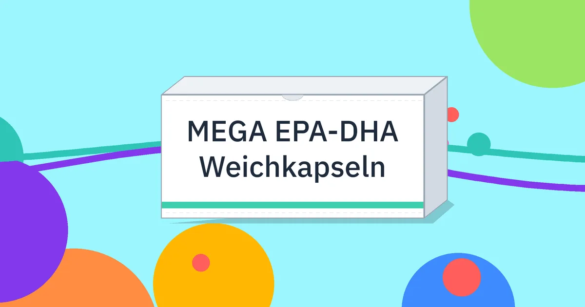 Symbolbild: Packung mit der Aufschrift MEGA EPA-DHA Weichkapseln (PZN 19740449) – Verfügbarkeit und Bezug in Apotheken in Frankfurt am Main