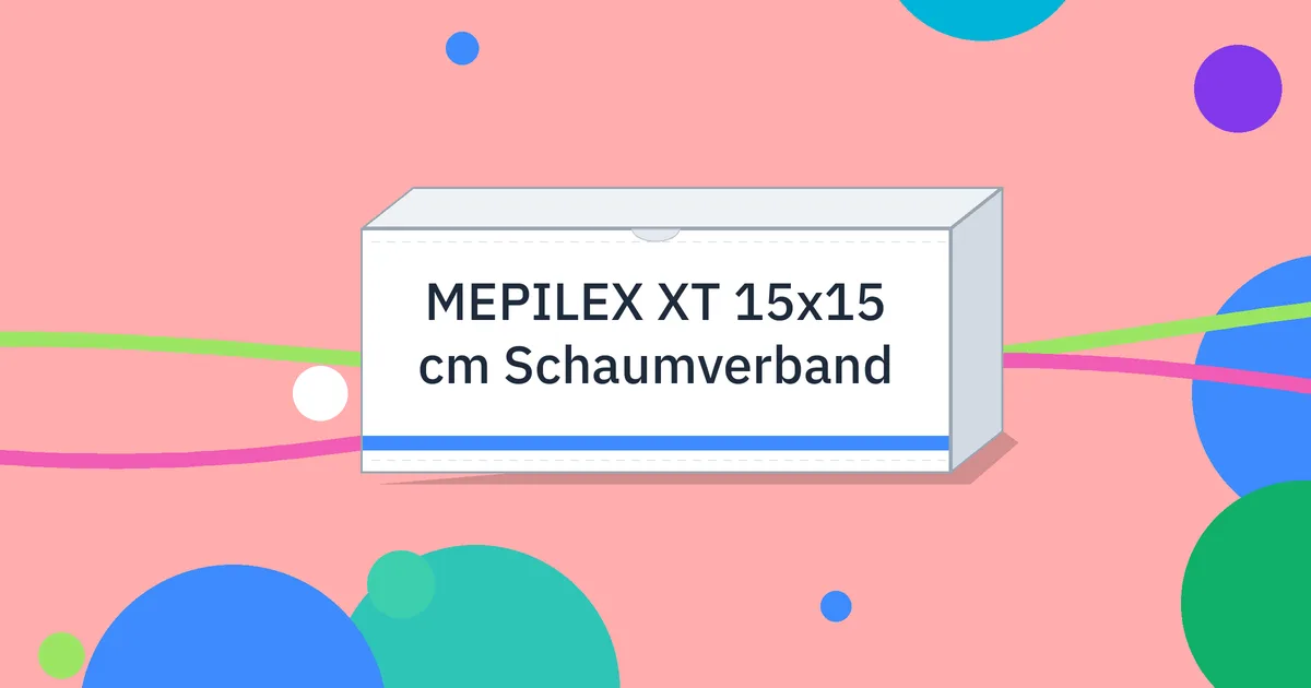 Symbolbild: Packung mit der Aufschrift MEPILEX XT 15x15 cm Schaumverband (PZN 16329469) – Verfügbarkeit und Bezug in Apotheken in Frankfurt am Main